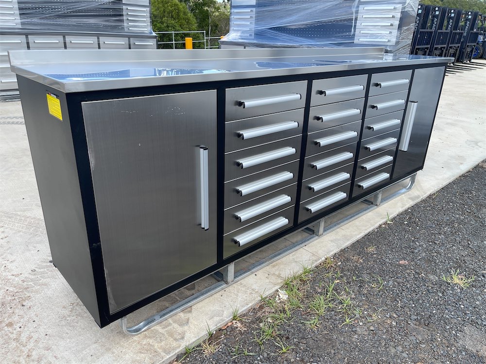 18 Drawer Stainless Steel Work Bench Excavation Equipment 18 Drawer Stainless Steel Work Bench Excavation Equipment